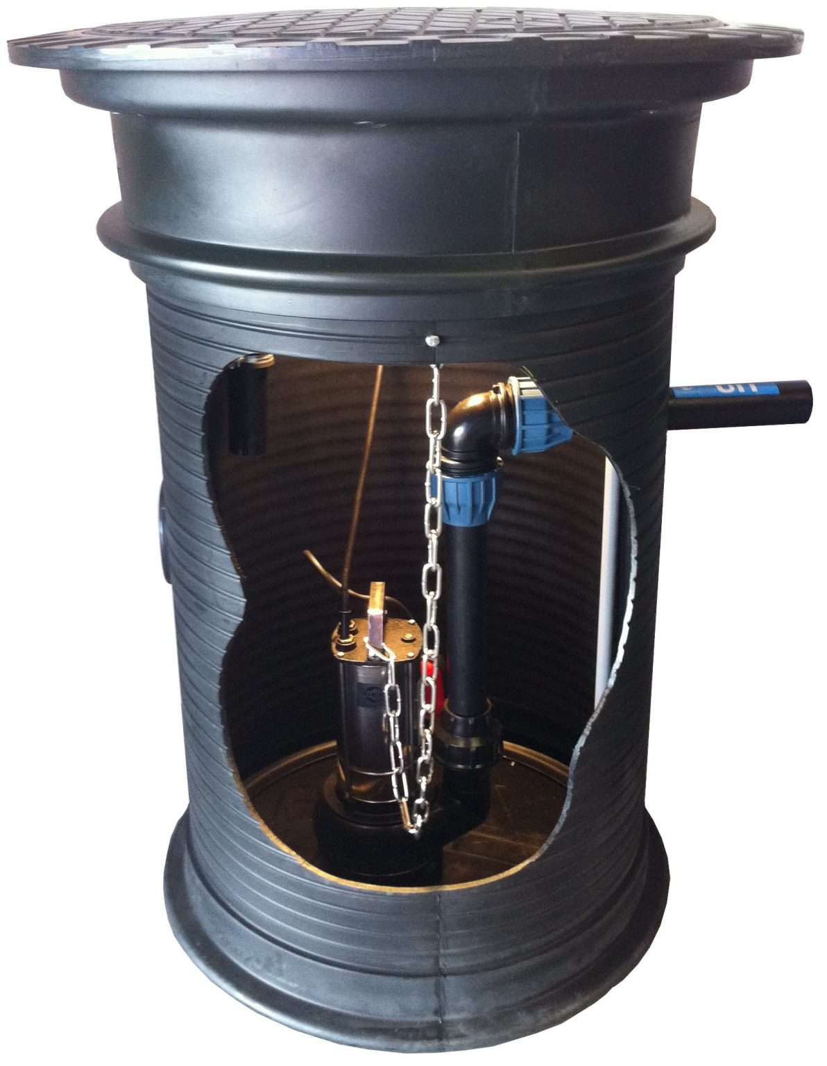 Pompput Riool 340 Liter van PE voor afvalwater en regenwater